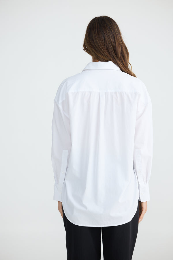 Copenhagen Shirt in White with Black by Brave+True - Kindred Spirit ...