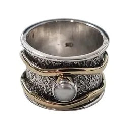 Pearl Dual Wavy Spinner Ring by Fabienne - Kindred Spirit - Kindred Spirit Boutique & Gift