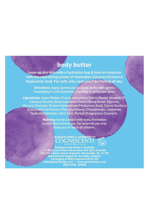 Butter Me Up Body Butter in Coconut & Hyaluronic by Splotch - Kindred ...